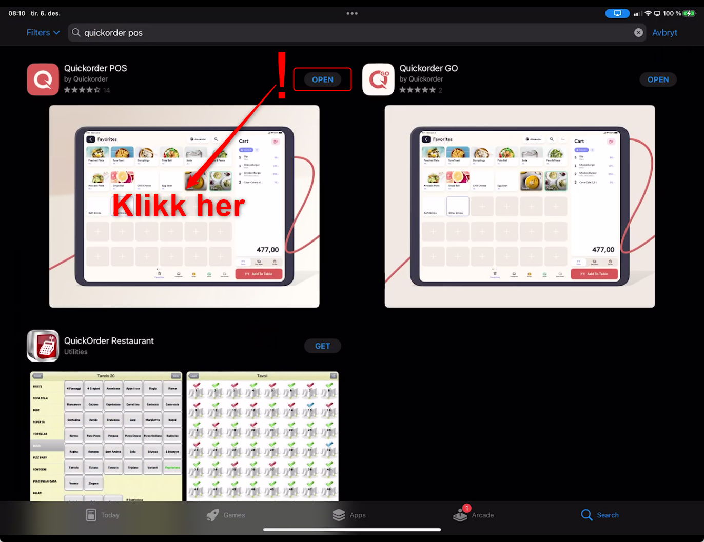 Oppdatering av Quickorder POS og GO App.